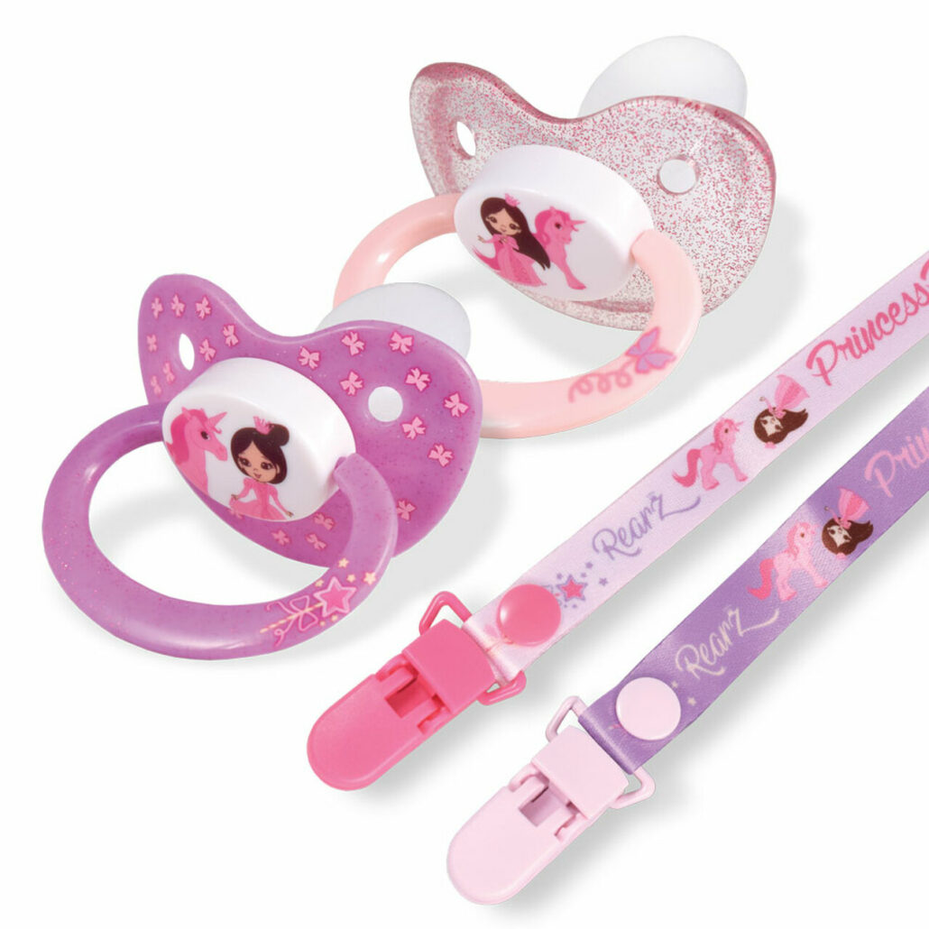 Rearz Princess Pink Pacifier clip set - Littles Downunder