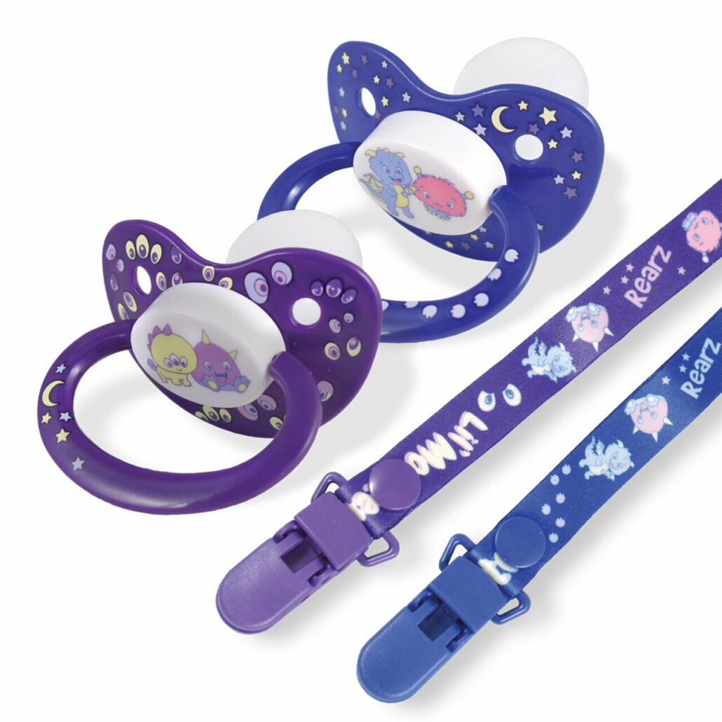 Lil Monsters Pacifier and Clip x 2 - Littles Downunder