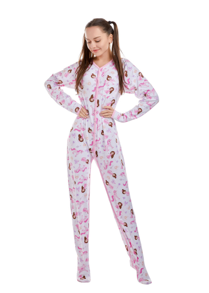 Pink Adult Footed Jammies - Littles Downunder